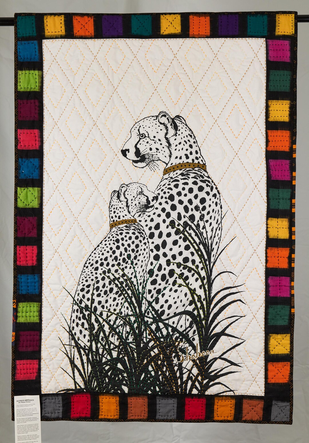 Alfred Shaheen RARE Cheetah Panel 1969 Made Into Quilted Wall Hanging ...