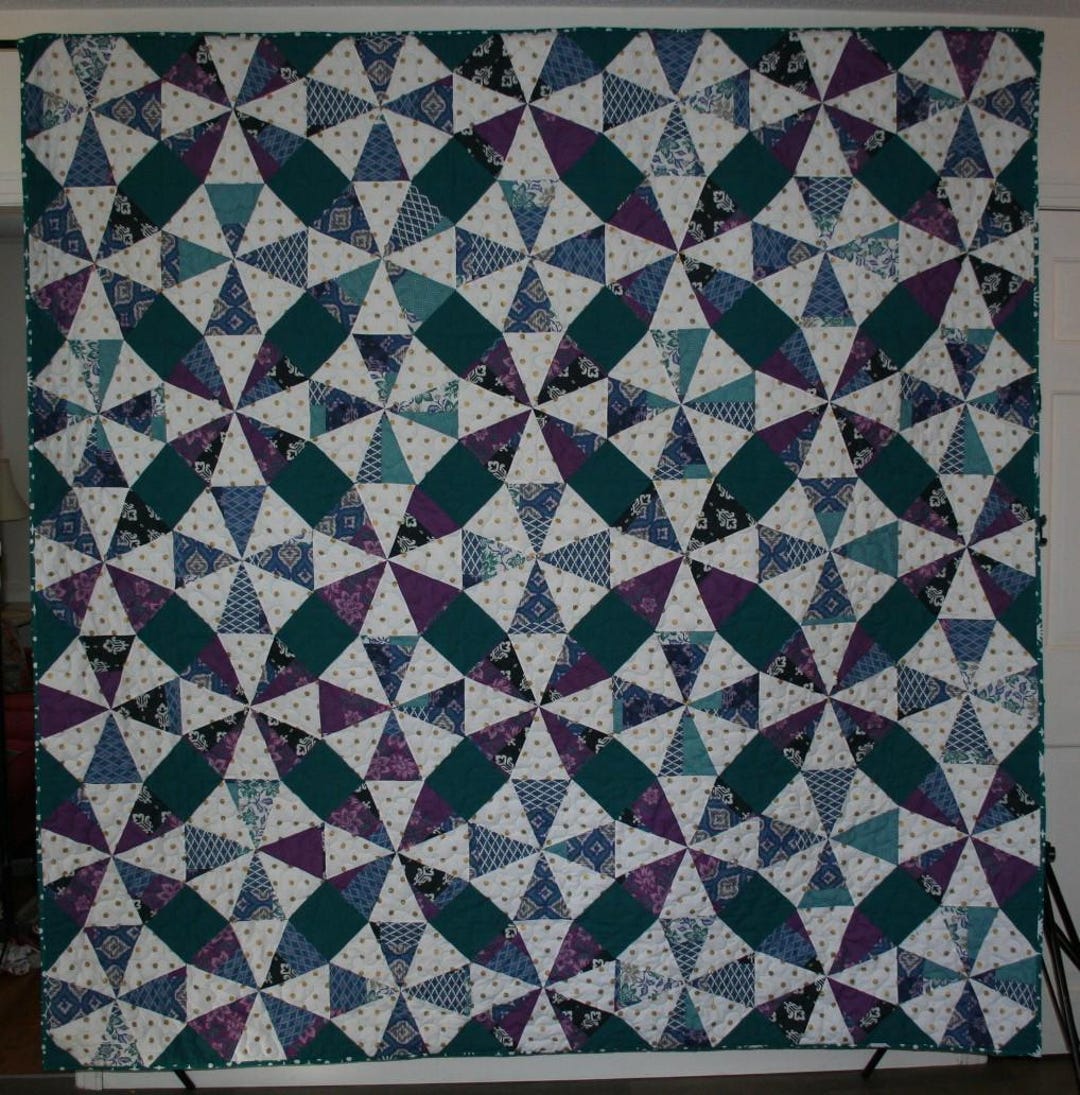 Quilt 86" X 88" Locking Stars. Made by Wilma Cogliantry - Etsy