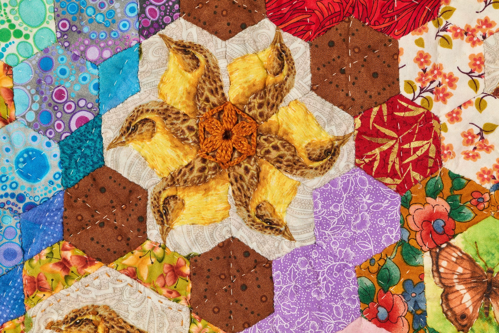 Quilt 93 X 82 English Paper Pieced and Quilted by Hand From the Image I ...