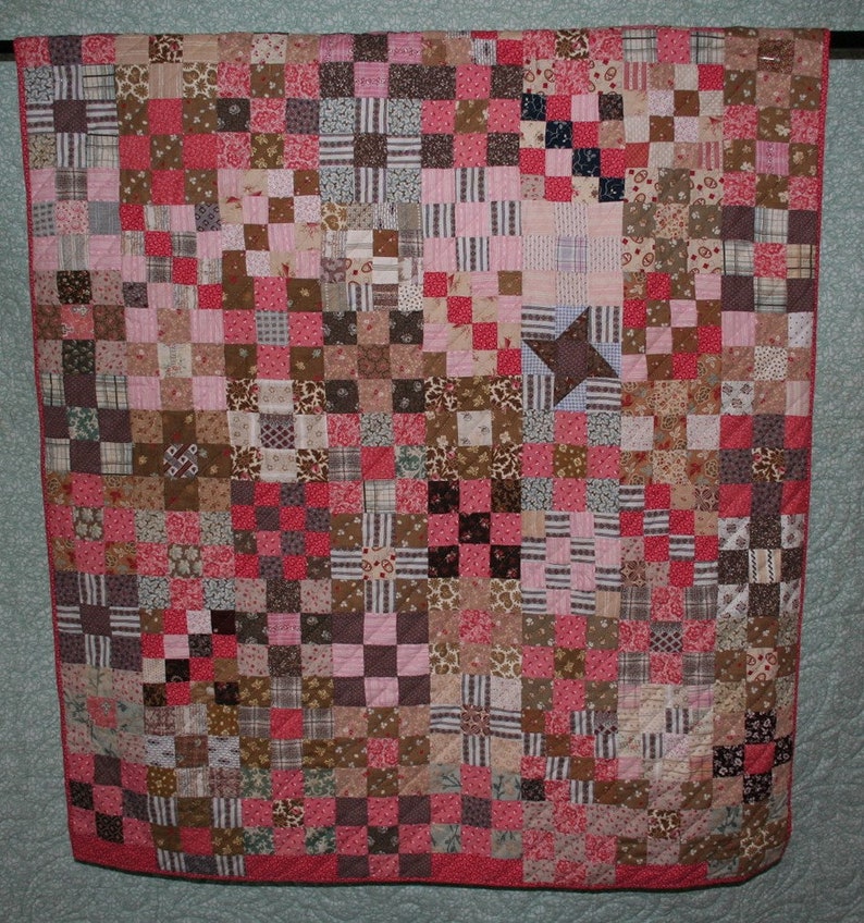 Quilt Vintage 43 X 51 Hand Pieced and Quilted Made by Wilma Cogliantry ...