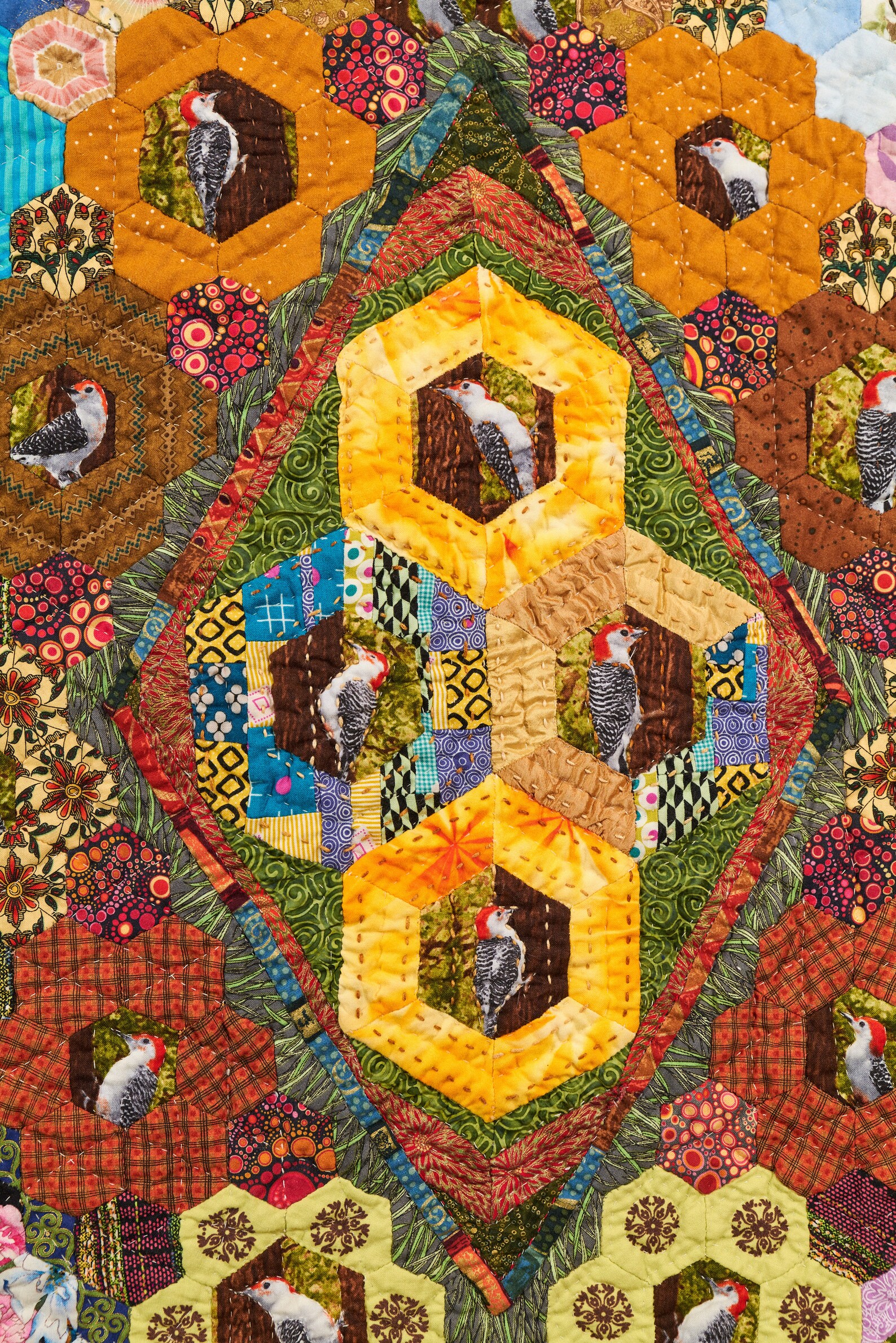 Quilt 93 X 82 English Paper Pieced and Quilted by Hand From the Image I ...