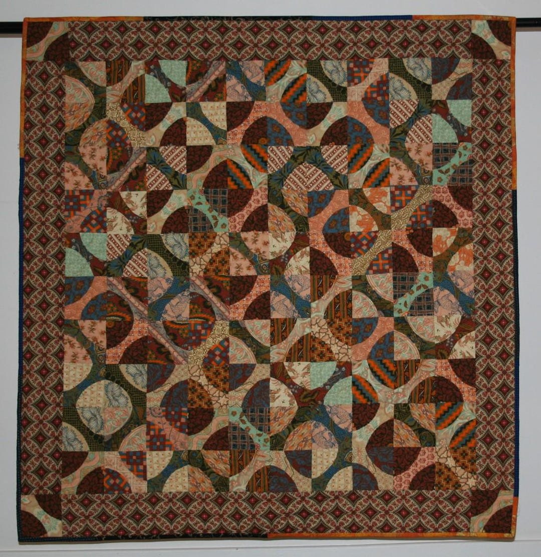 Quilt Vintage 44" X 46" Borders Are 1800's Fabric. Made by Wilma ...