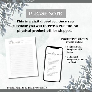 Printable, Wellness Checklist Women, Daily Cleaning Checklist, Editable ...