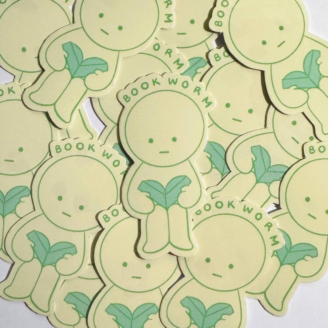 SMISKI Book Worm Sticker, Waterbottle Sticker, Cute Blindbox, Book ...