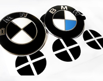 Black Carbon Fiber BMW Emblem Sticker Overlay Decal Vinyl Logo Badge ...