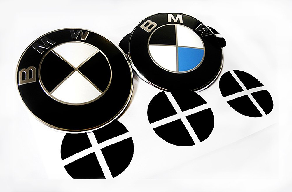 Matte Black BMW Emblem Sticker Overlay Decal Vinyl Logo Badge Roundel ...
