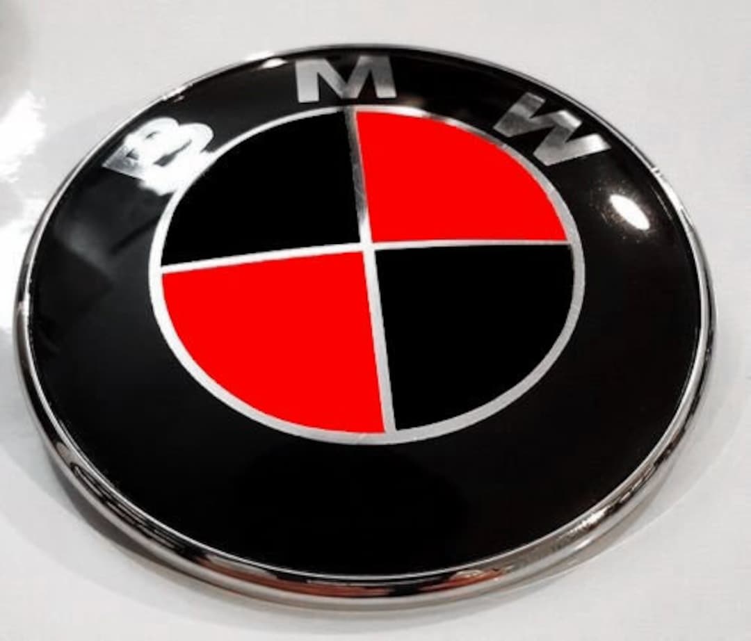 Matte Black & Red BMW Emblem Sticker Overlay Decal Vinyl Logo Badge Roundel - Etsy