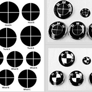 Matte Black BMW Emblem Sticker Overlay Decal Vinyl Logo Badge Roundel ...