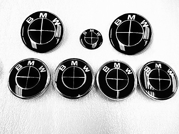 Matte Black BMW Emblem Sticker Overlay Decal Vinyl Logo Badge Roundel ...