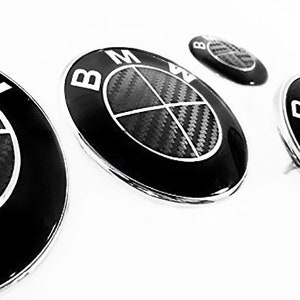 Black Carbon Fiber BMW Emblem Sticker Overlay Decal Vinyl Logo Badge ...