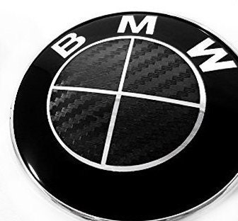 Black Carbon Fiber BMW Emblem Sticker Overlay Decal Vinyl Logo Badge ...
