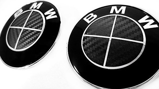 Black Carbon Fiber BMW Emblem Sticker Overlay Decal Vinyl Logo Badge ...