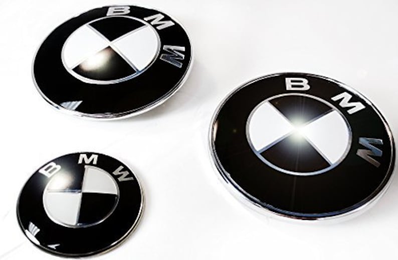 Gloss Black BMW Emblem Sticker Overlay Decal Vinyl Logo Badge Roundel ...