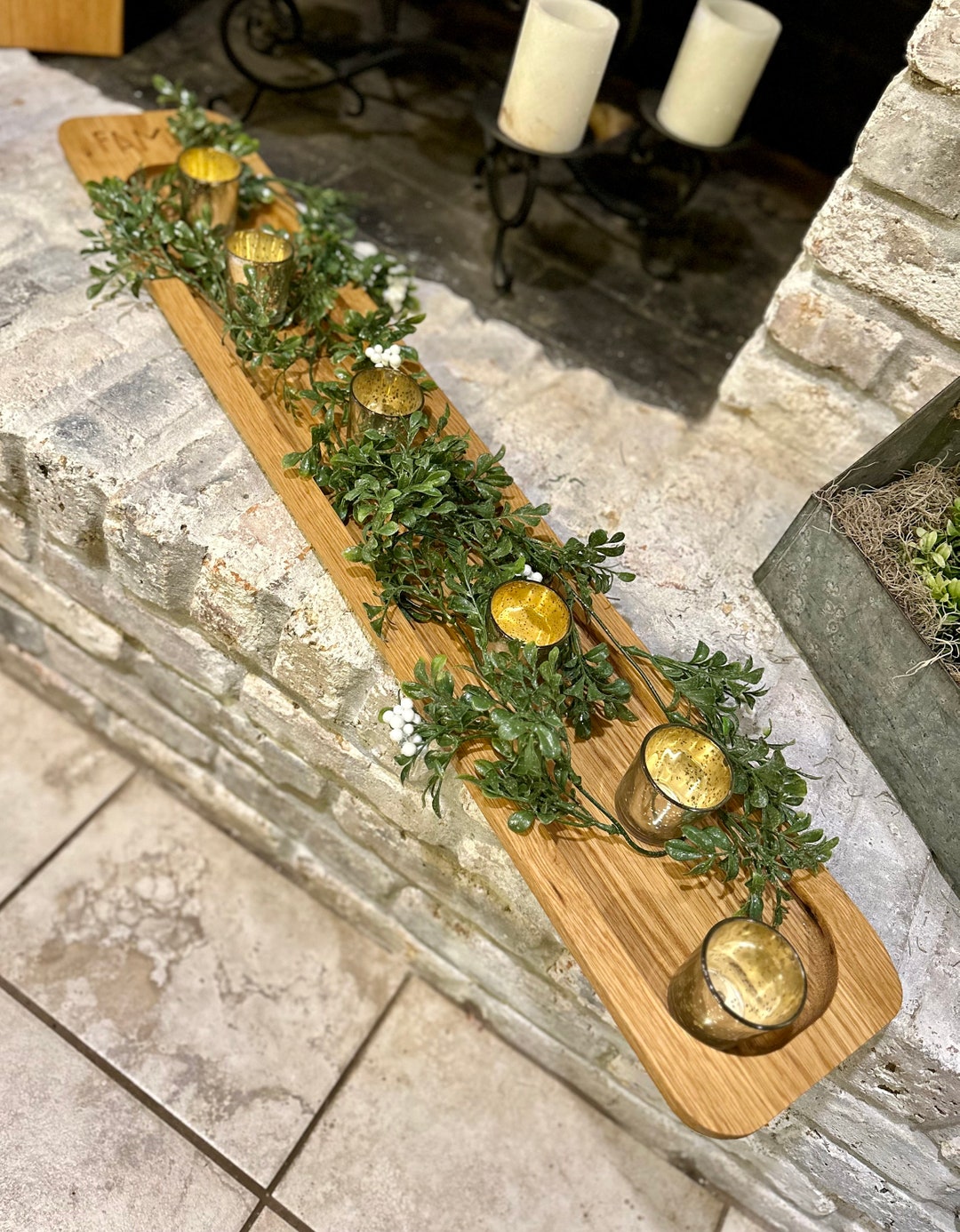 Extra Large Solid Oak Serving Tray - Centerpiece - Family - Cracker ...