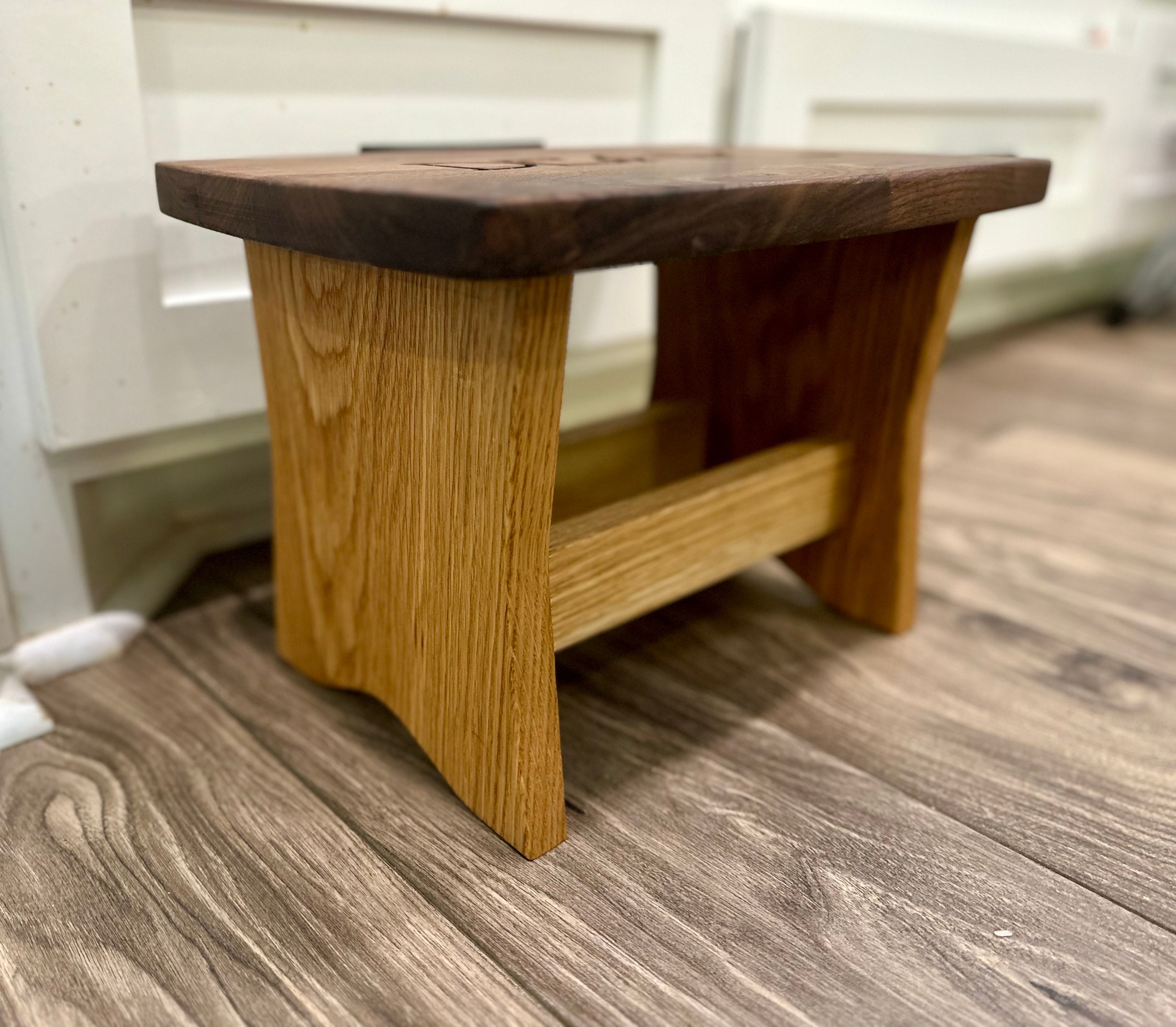 Solid Oak Step Stool Foot Stool Kitchen Stool Bench Plant Stand ...
