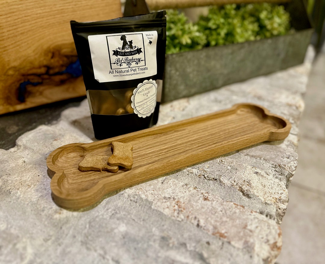 Solid Oak Dog Bone Treat Tray or Cracker Tray - Etsy