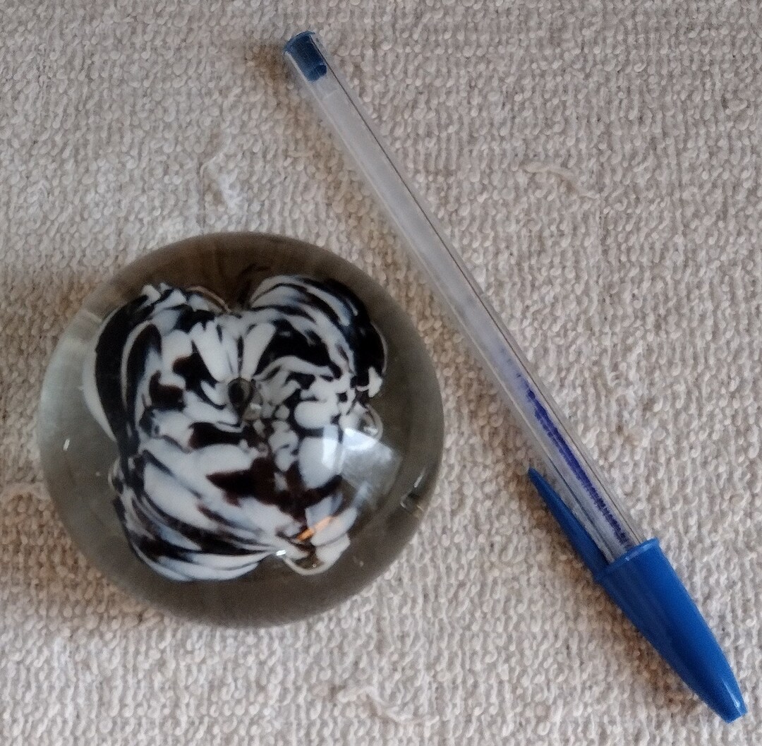 Vintage Small Glass Paperweight Made in India Label - Etsy