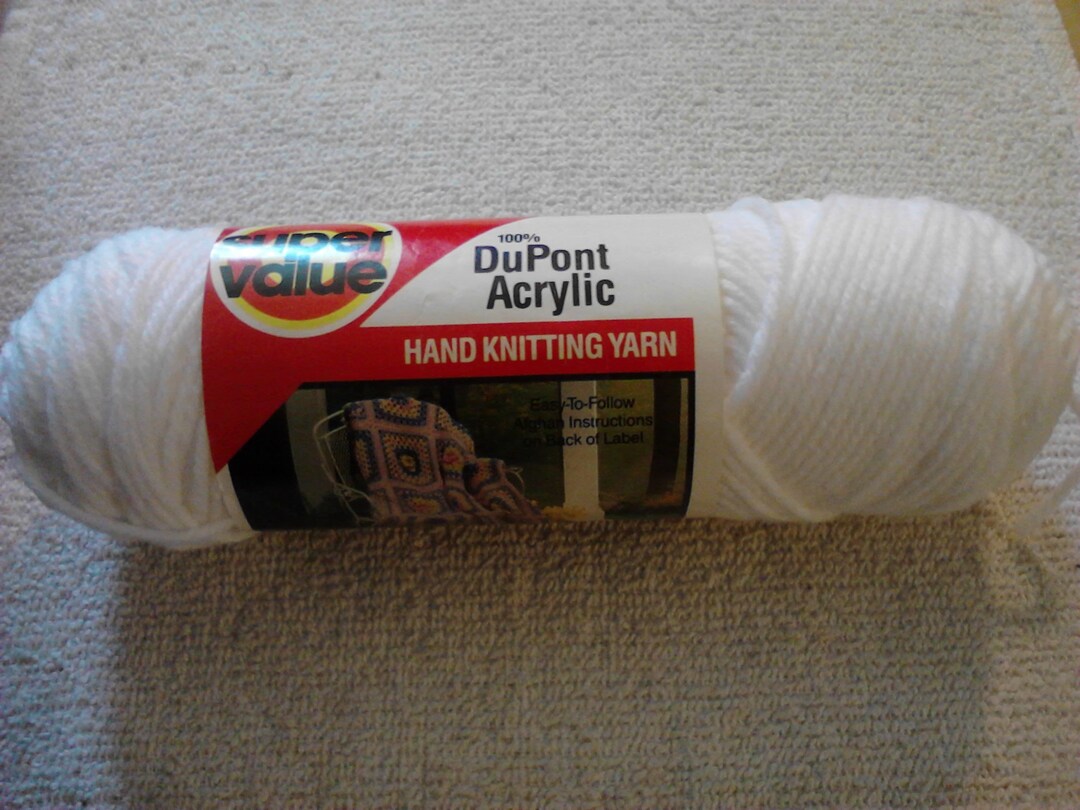Prestige Super Value 100% Dupont Acrylic Hand Knitting Yarn: White - Etsy