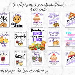 Staff Appreciation Week Food Pun Posters-teacher Appreciation Week - Etsy