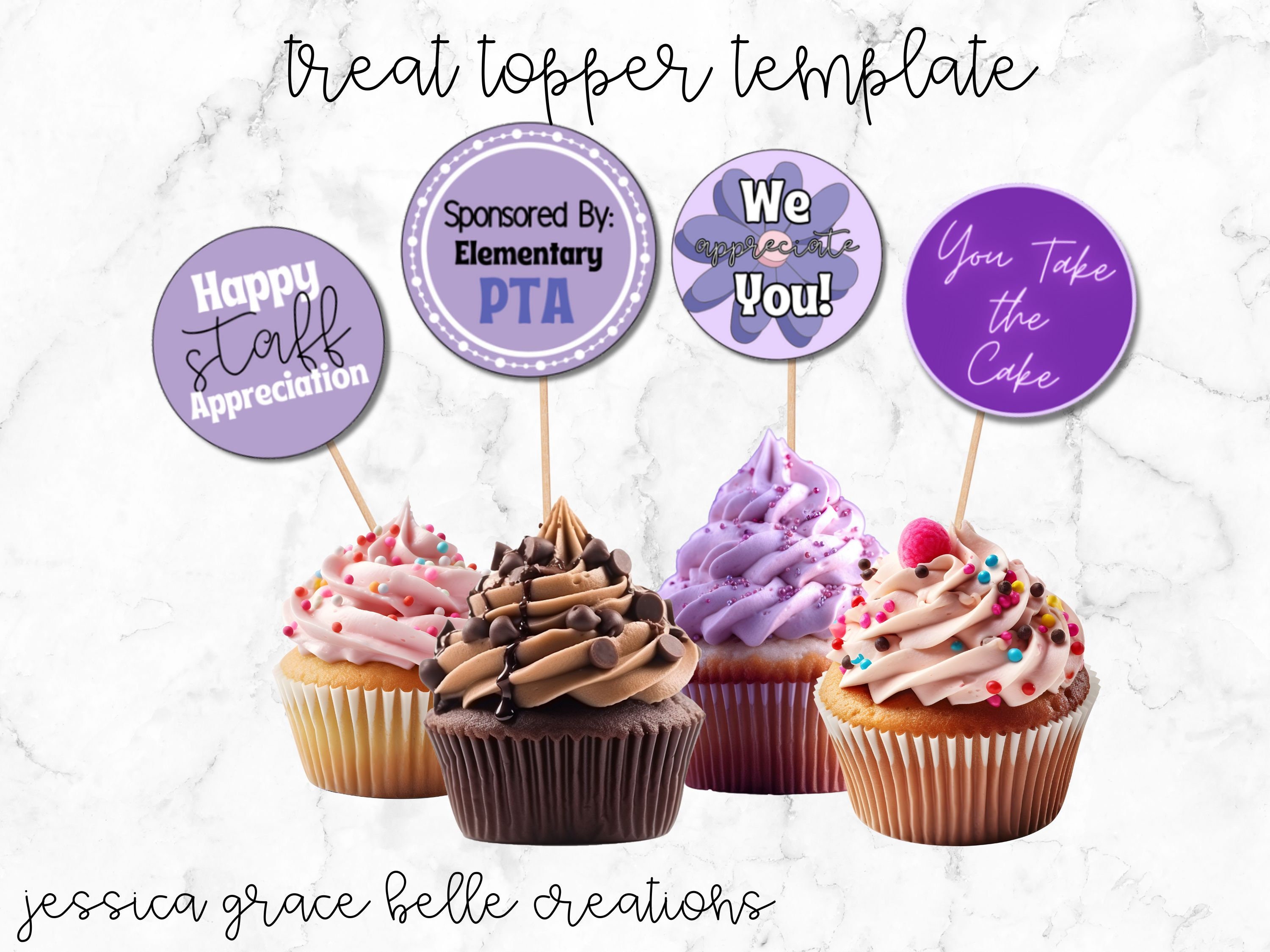 Treat Topper, Cupcake Picks for Staff & Teacher Appreciation Week ...