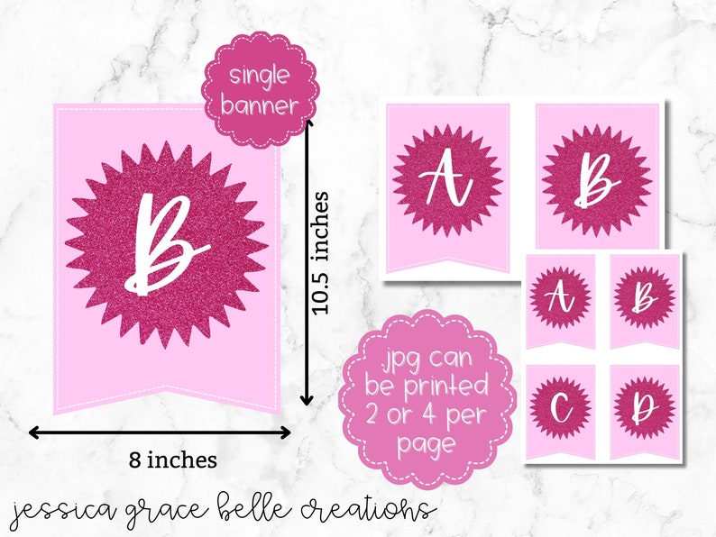 Barbie DIY Custom Printable Banner for Parties, Birthdays, Bachelorette ...
