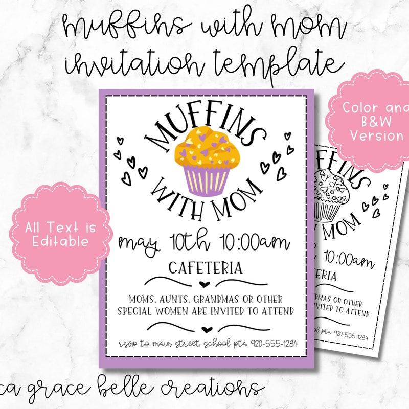 Muffins With Mom Flyer - Etsy
