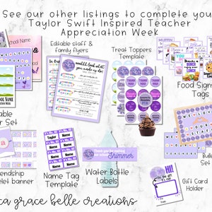 Editable Teacher Appreciation Week DIY Custom Template Taylor Swift ...
