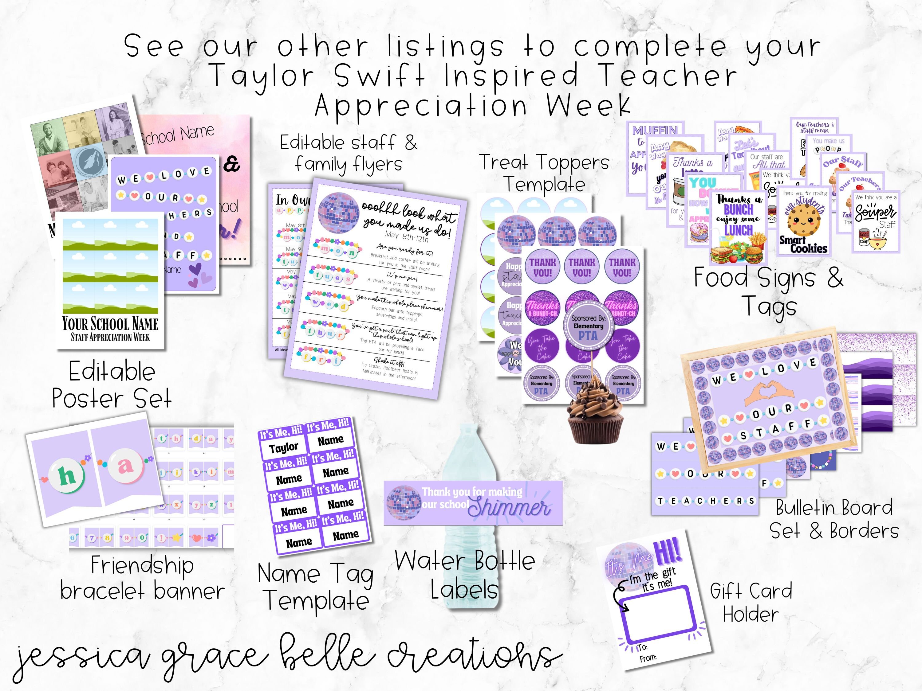 Teacher Appreciation Week DIY Custom Template Taylor Swift Inspired ...