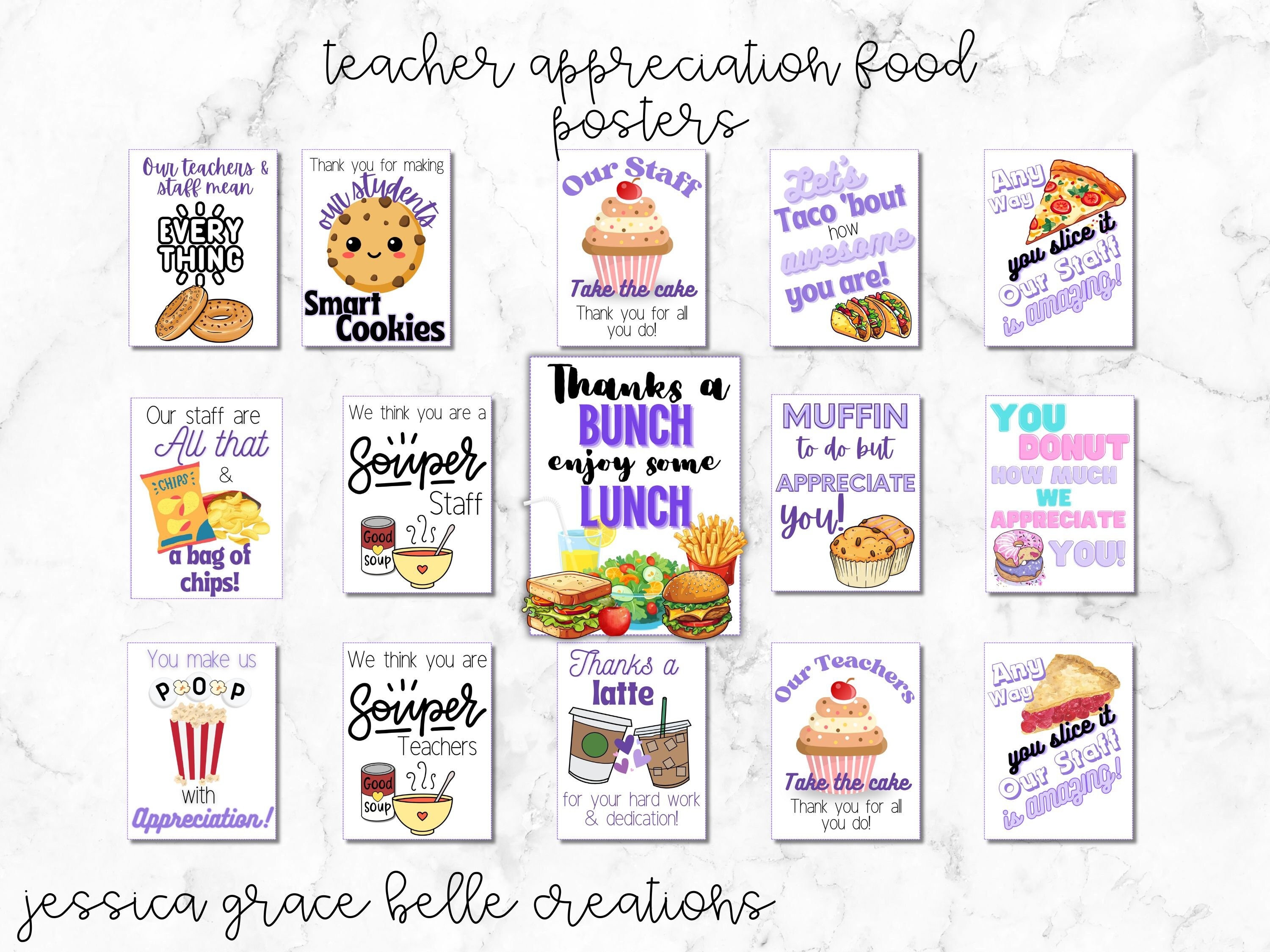 Staff Appreciation Week Food Pun Posters-teacher Appreciation Week - Etsy