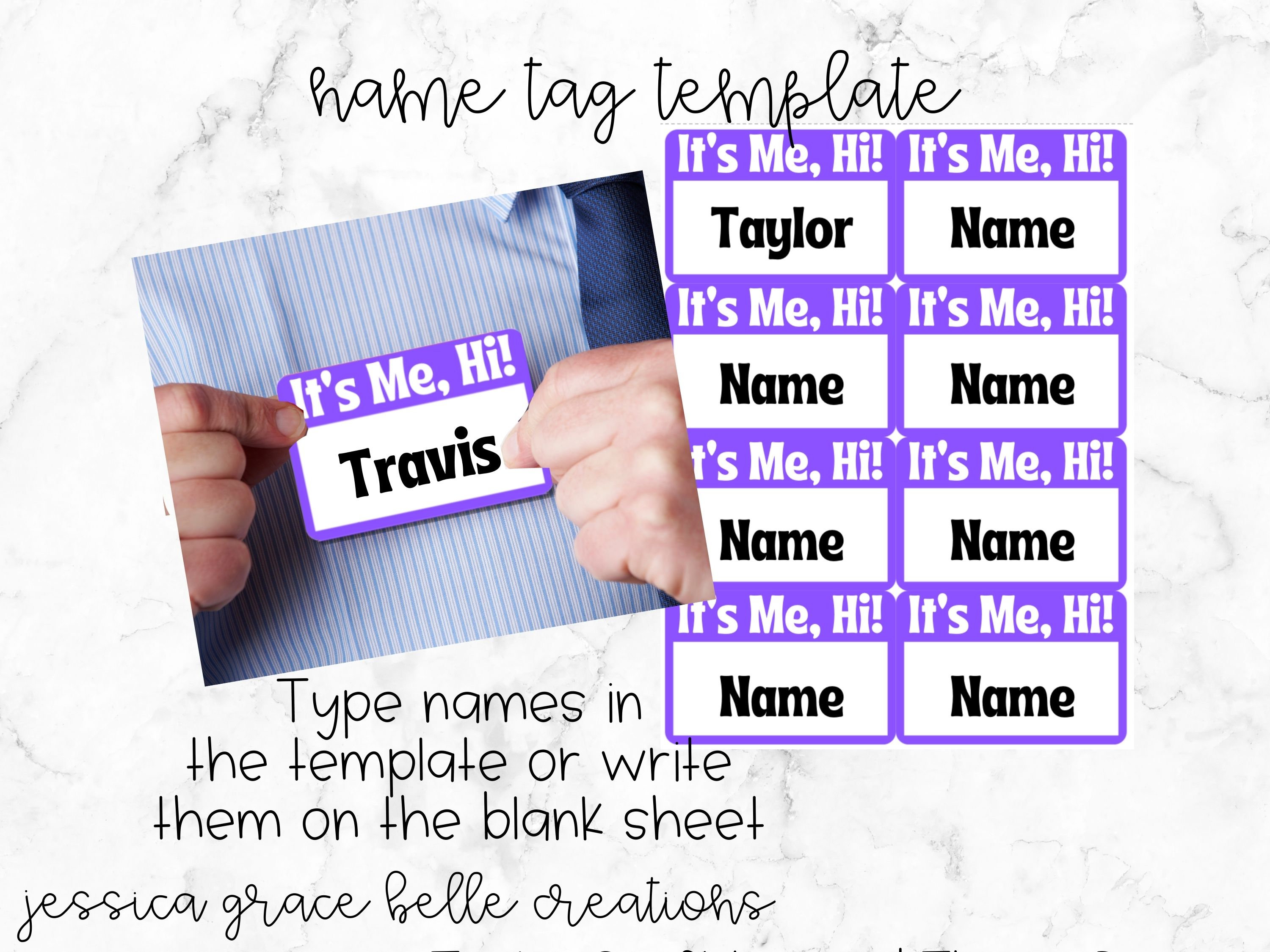 Taylor Swift Inspired Name Tag Customizable Template or Print & Go - Etsy