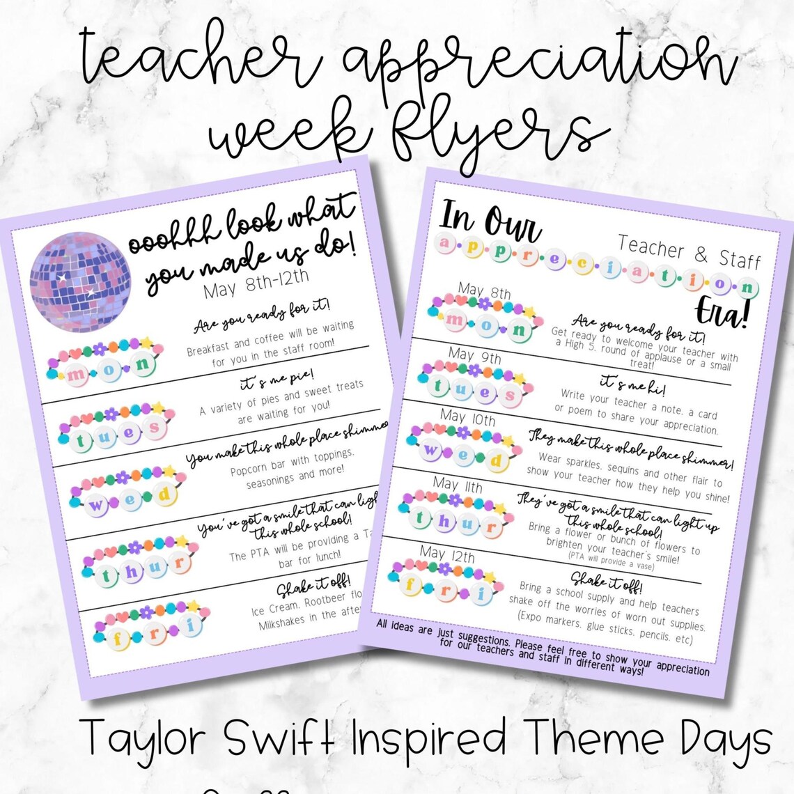 Editable Teacher Appreciation Week DIY Custom Template Taylor Swift ...