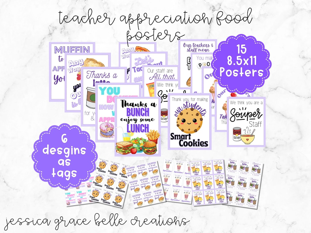 Staff Appreciation Week Food Pun Posters-teacher Appreciation Week - Etsy