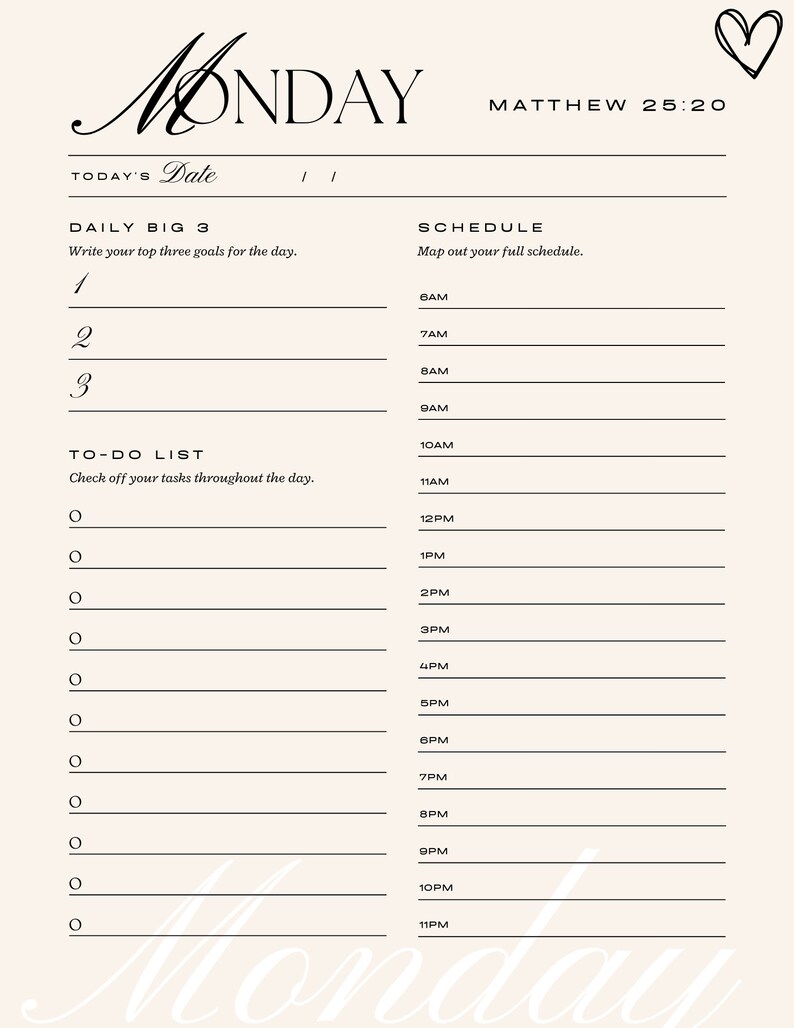 Christian Daily Planner - Etsy