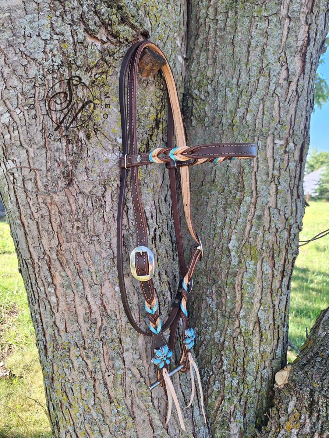 Draft Dark Oil and Turquoise Twists Browband Headstall - Etsy