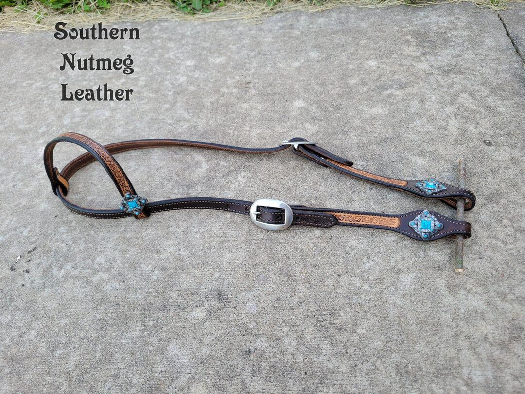 Draft Chocolate and Light Oil Tooled Headstall - Etsy