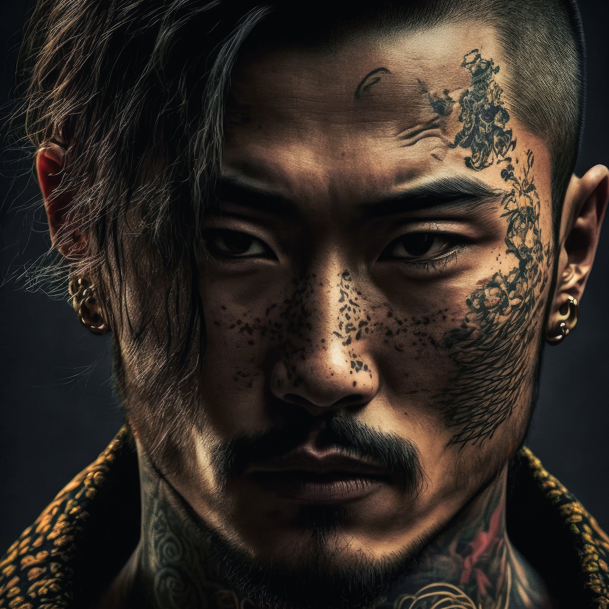 Digital Download Portrait of Yakuza First Lieutenant. Traditional ...