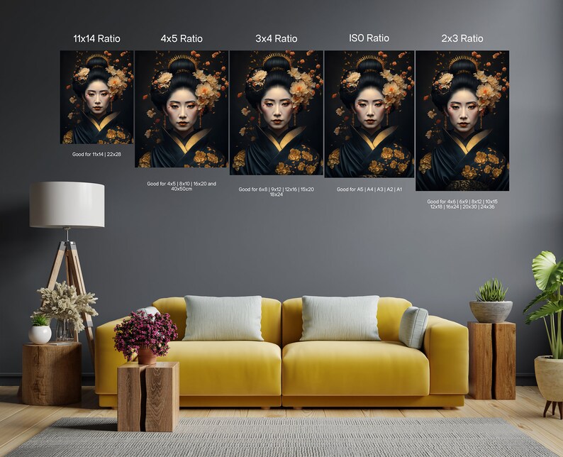 Digital Download Geisha Wall Art Poster Geisha Portrait Print Japanese ...