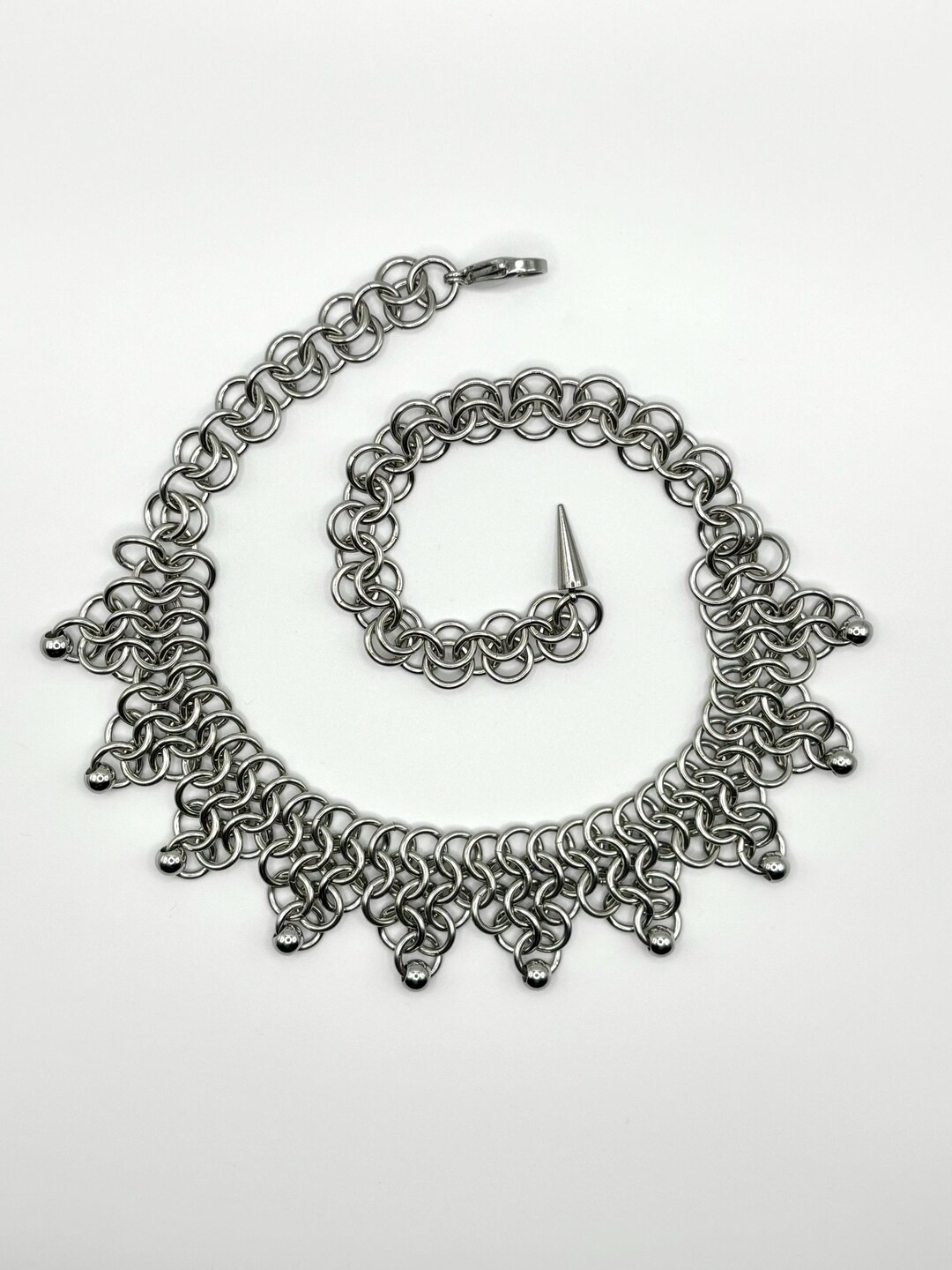 Chain Mail Collar Necklace. Jester Chain. Delicate Unique Jewelry. Made in Canada. Modern Sleek ...