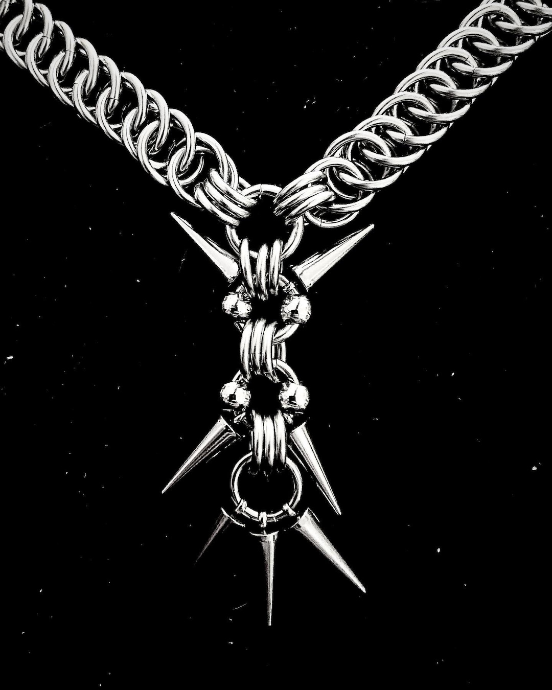 Spiked Chainmail Necklace: Stainless Steel, Medieval Armor Style - Etsy