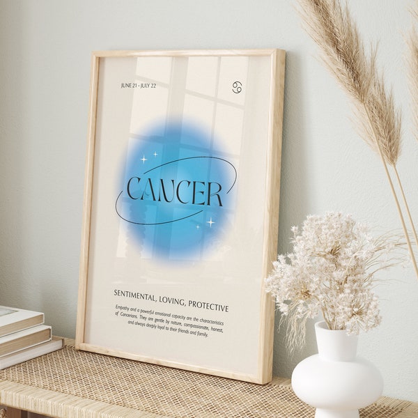 Cancer Woman Zodiac Wall Art - Etsy