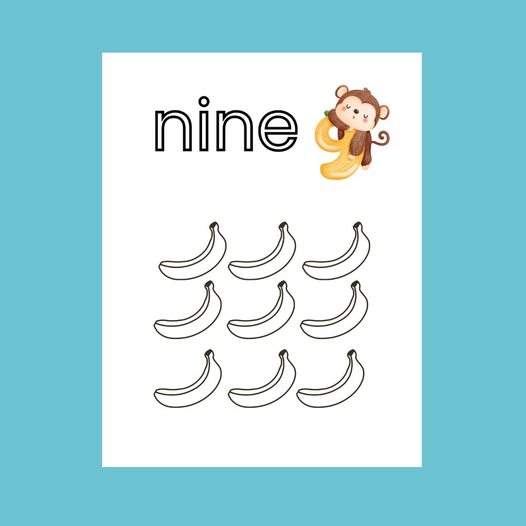 Numbers 1-10 Tracing, Instant Download Educational Worksheet , Color ...