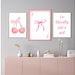 Trendy Pink Bows Wall Art Set of 3, Preppy Poster, College Apartment ...