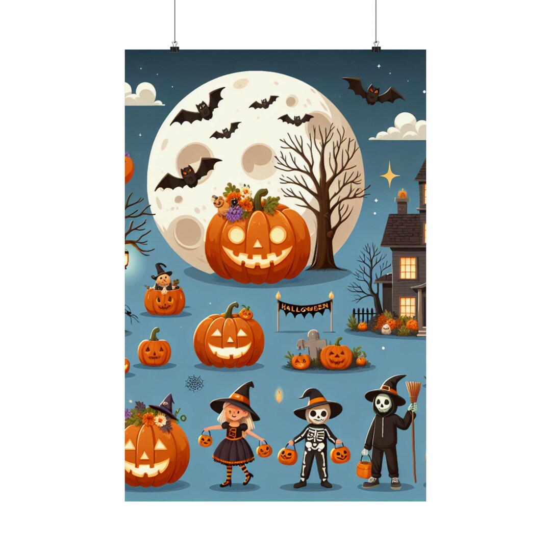 Halloween Matte Posters, Spooky Wall Art Prints, Creepy Home Decor ...