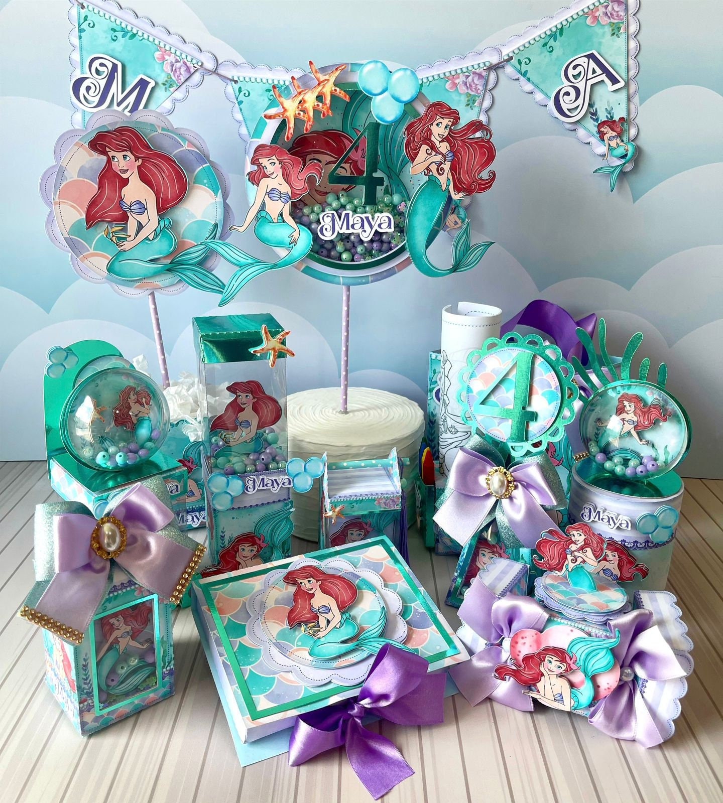 Ariel Little Mermaid Birthday Party Package, Ariel Little Mermaid ...