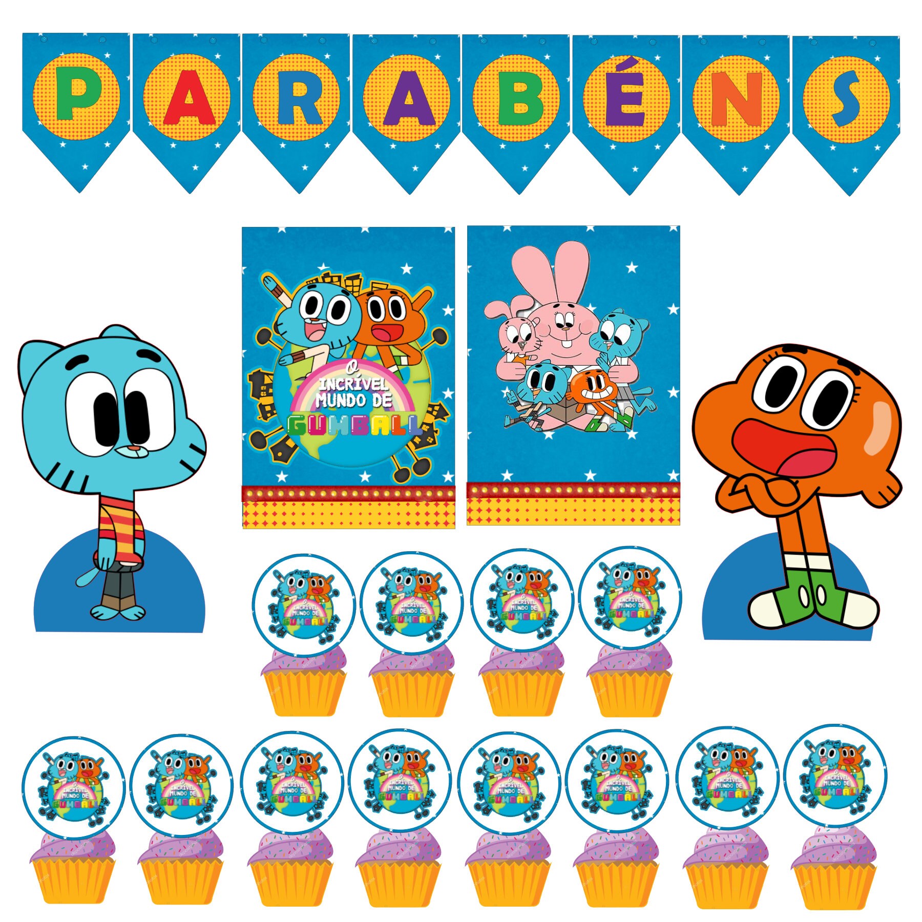 Gumball Birthday Party Personalized Name and Age, Quick and Easy for ...