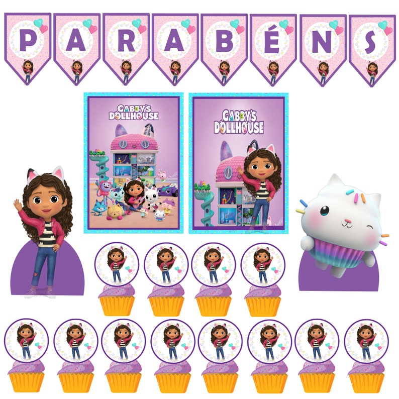 Gabby's Dollhouse Birthday Party Personalized Name and Age, Quick and ...