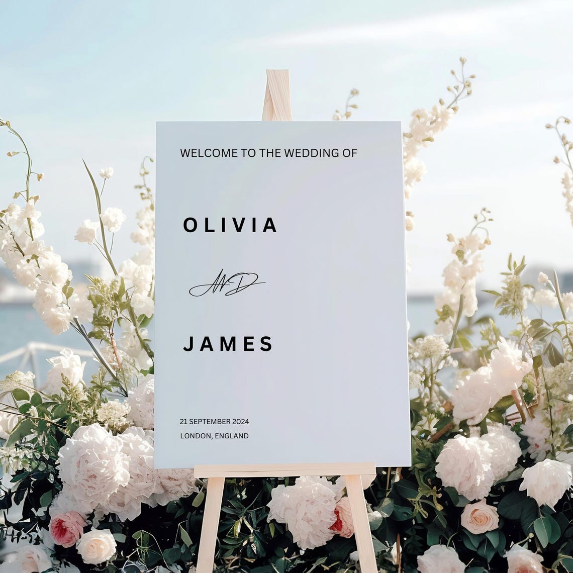 Elegant Wedding Welcome Sign, Welcome Wedding Sign, Minimalist Wedding ...