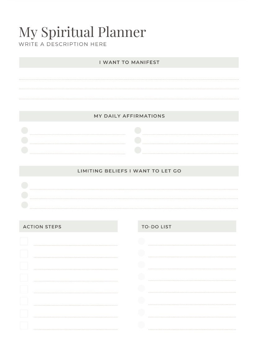 Daily Goal Planner | Printable | Spiritual Daily Goal Planner ...