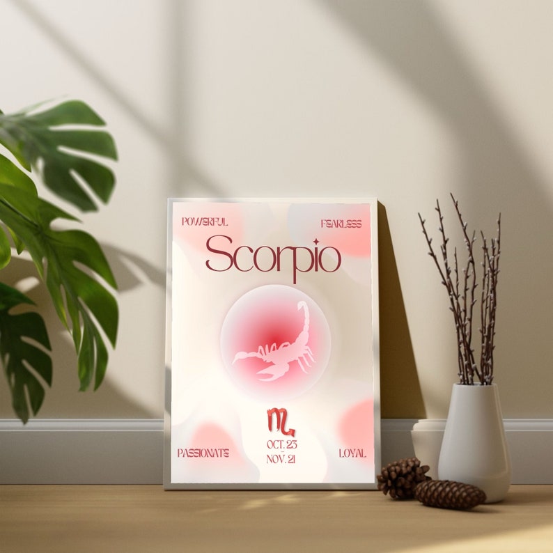 Scorpio Zodiac Printable Wall Art, Star Signs Digital Download ...