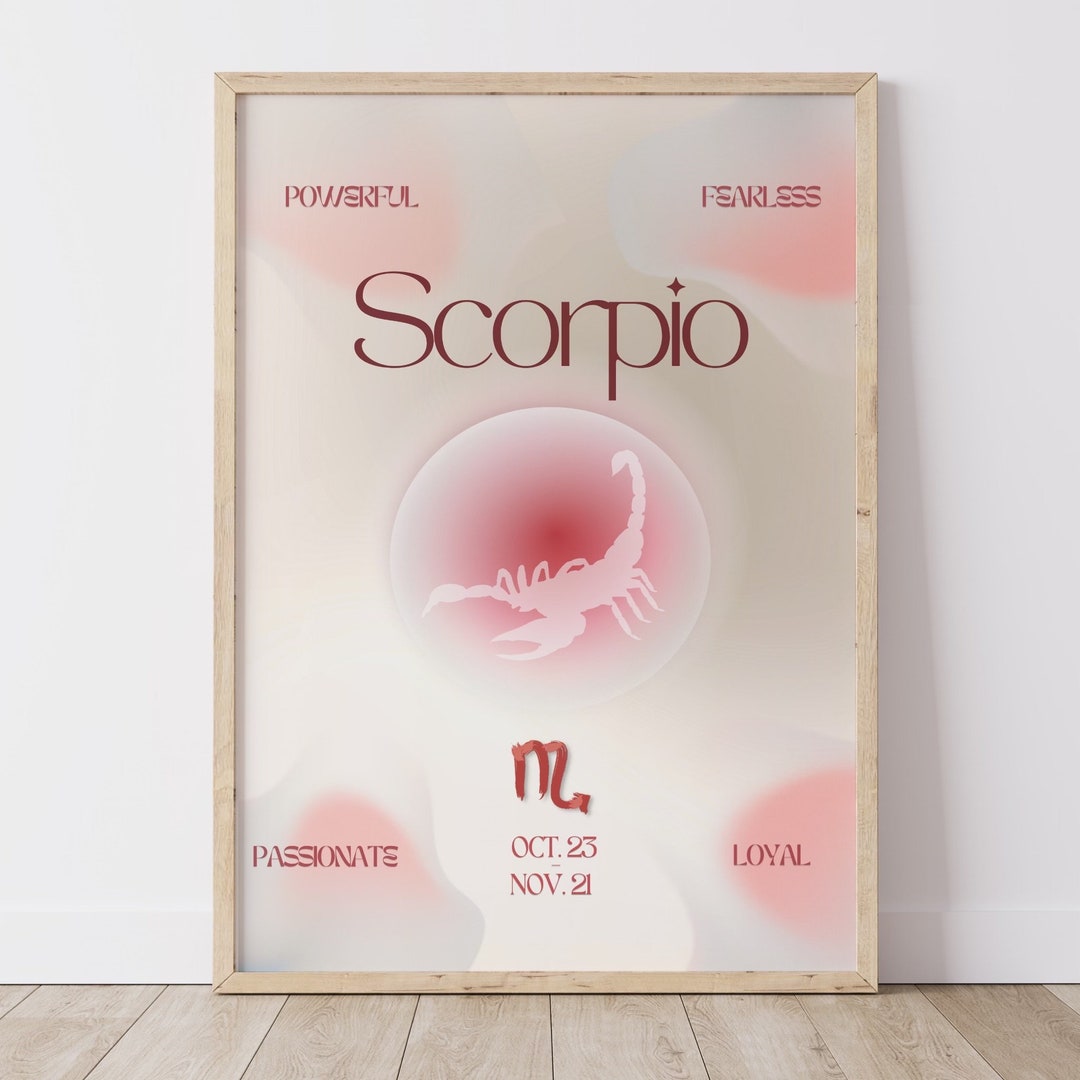 Scorpio Zodiac Printable Wall Art, Star Signs Digital Download ...